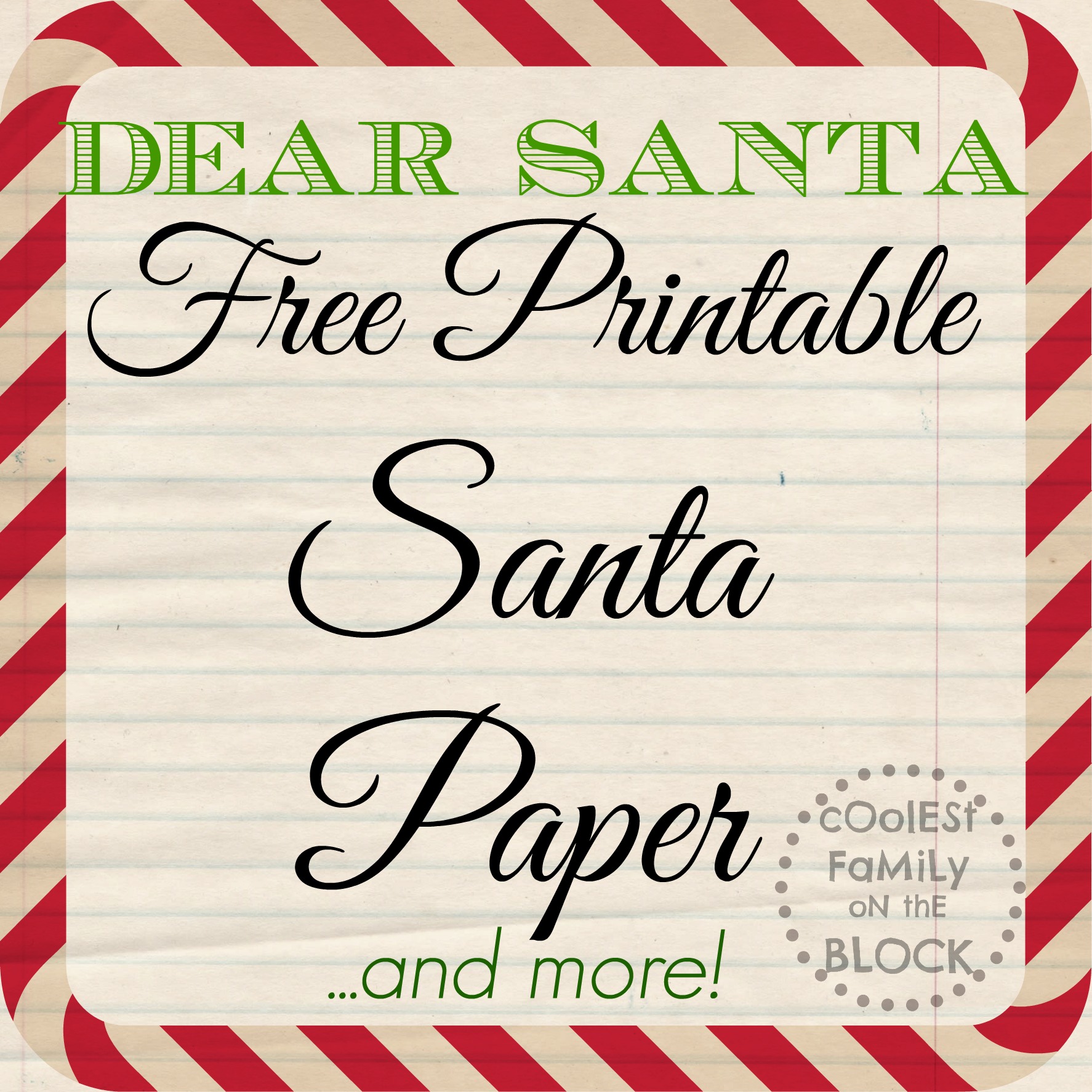 Dear Santa: Free Printable Santa Paper | Fun and Dysfunction