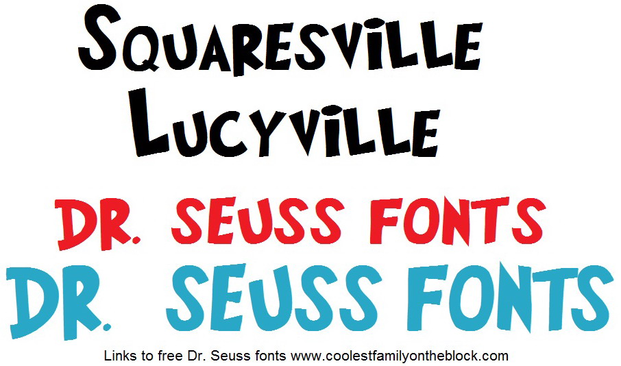 Free Dr. Seuss Fonts (links) | Fun and Dysfunction
