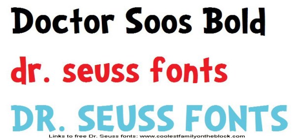 Free Dr. Seuss Fonts (links) | Fun and Dysfunction